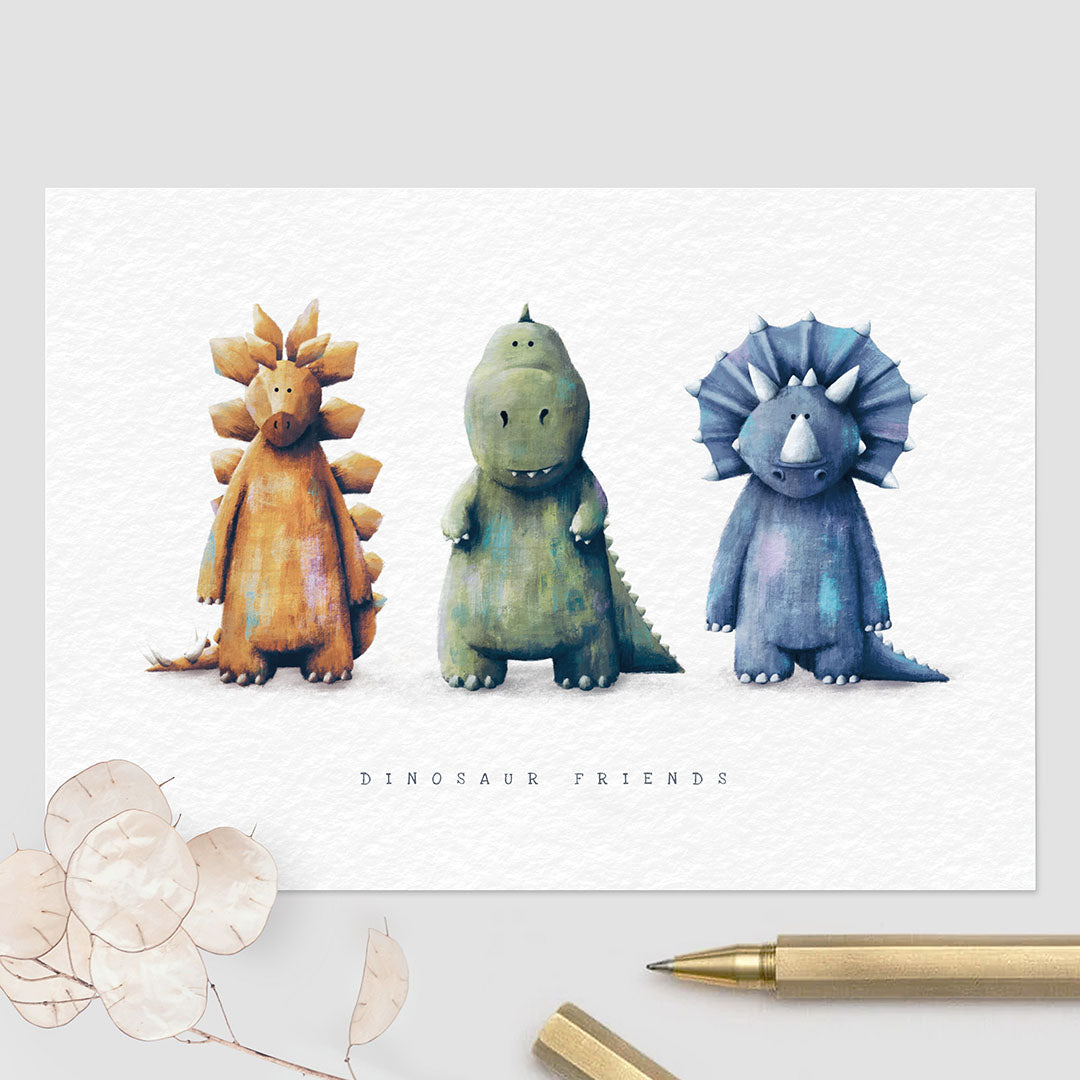 Dinosaur Greetings Card - Newborn, Birthday or Baby Shower Card